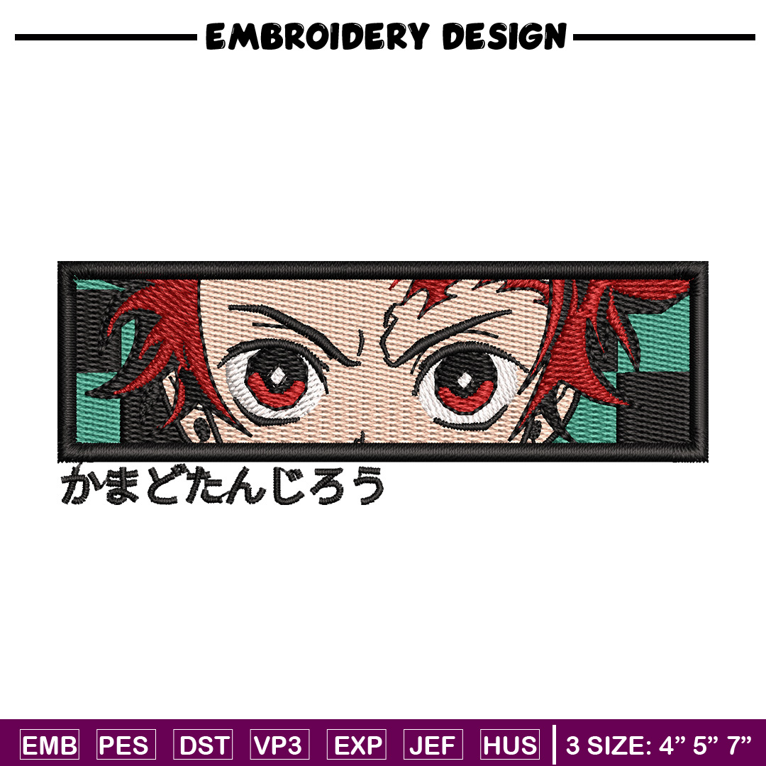 Tanjiro eyes box embroidery design, Tanjiro embroidery, Anim | Inspire ...