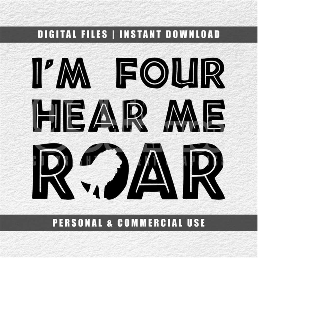 Birthday Svg, I'm Four Svg, Hear Me Roar Svg, Lion Svg, Cric - Inspire ...