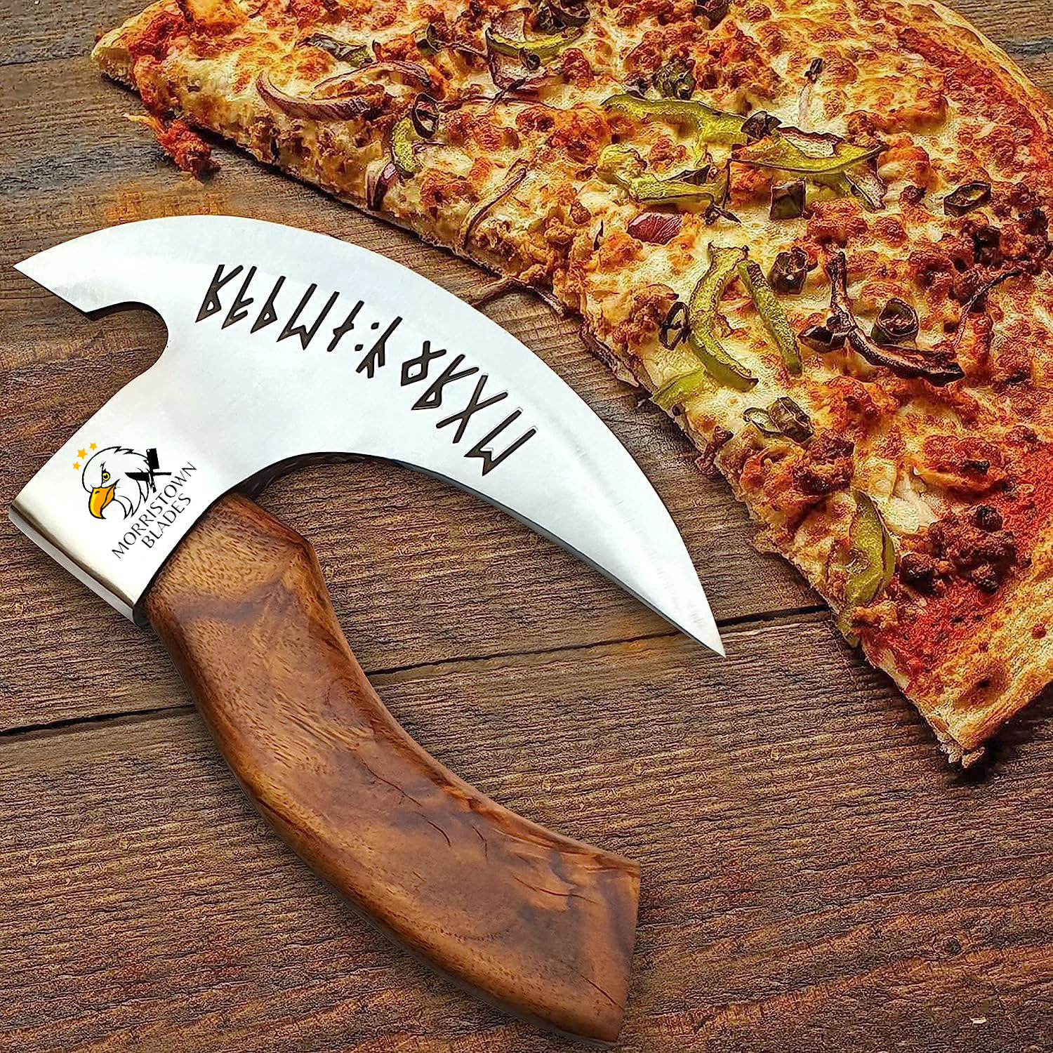 Viking Pizza Axe - Rose Wood Handle Viking Pizza Cutter Axe, | Inspire ...