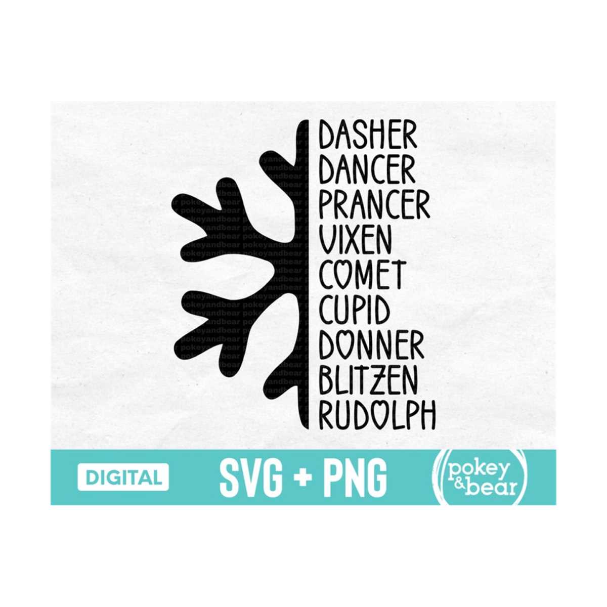 Reindeer Names Svg, Reindeer Svg, Rudolph Svg, Christmas Sig | Inspire ...