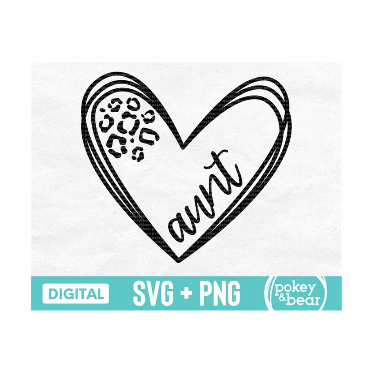 Leopard Aunt Svg, Aunt Heart Svg, Aunt Png, Digital Download | Inspire Uplift