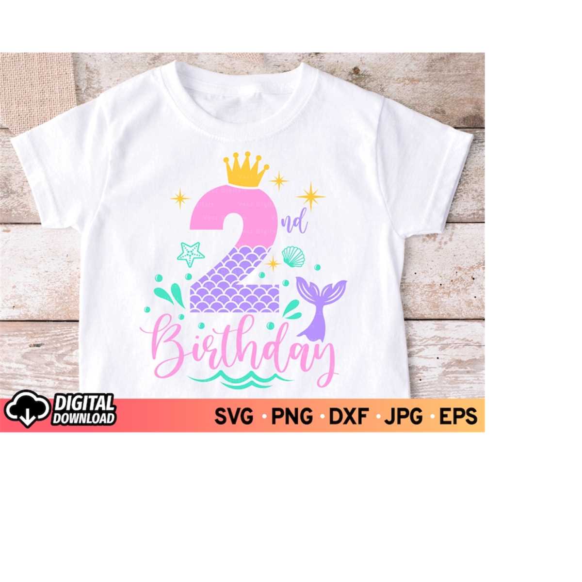 2nd Birthday Mermaid SVG, Mermaid Tail SVG, Second Birthday | Inspire ...