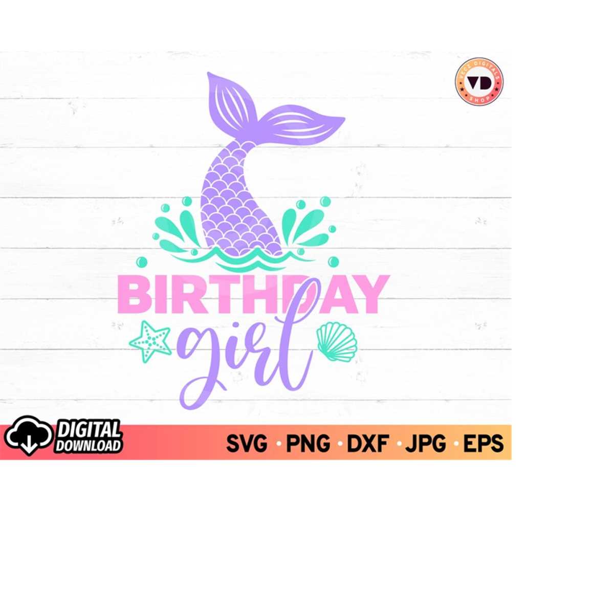 Mermaid Birthday Girl svg, Mermaid Birthday SVG, Mermaid Tai | Inspire ...
