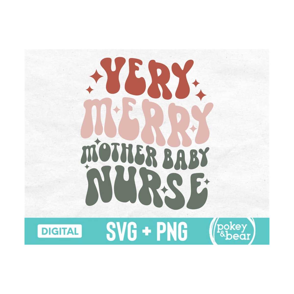 Very Merry Mother Baby Nurse Svg, Nurse Christmas Svg, Retro | Inspire ...