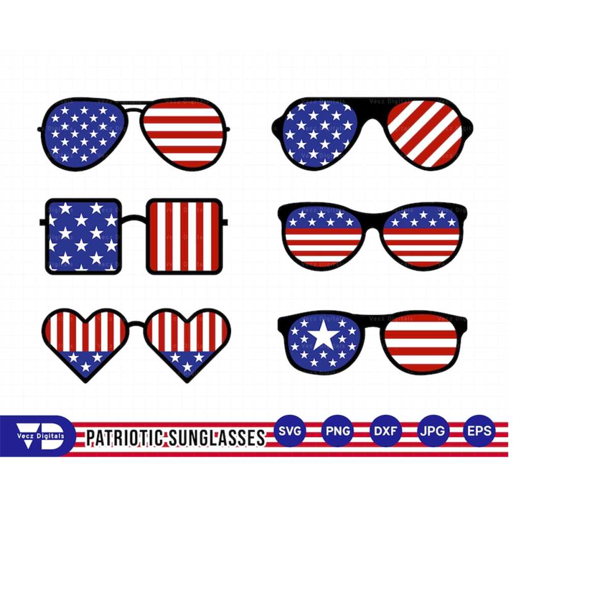 Patriotic Sunglasses SVG, Fourth of July svg, Merica svg, Am | Inspire ...