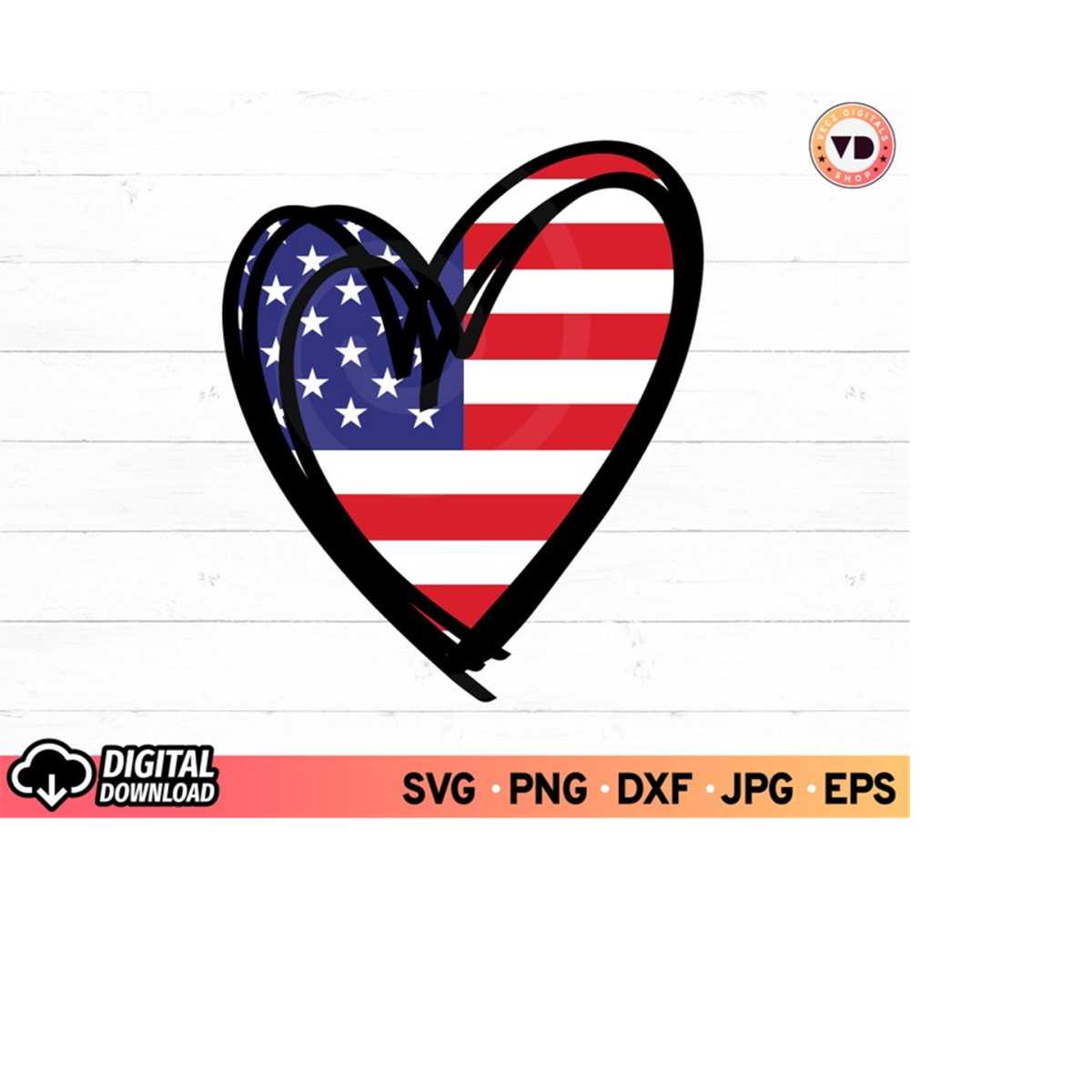 Heart Flag SVG, Fourth of July SVG, Patriotic SVG, Heart usa | Inspire ...