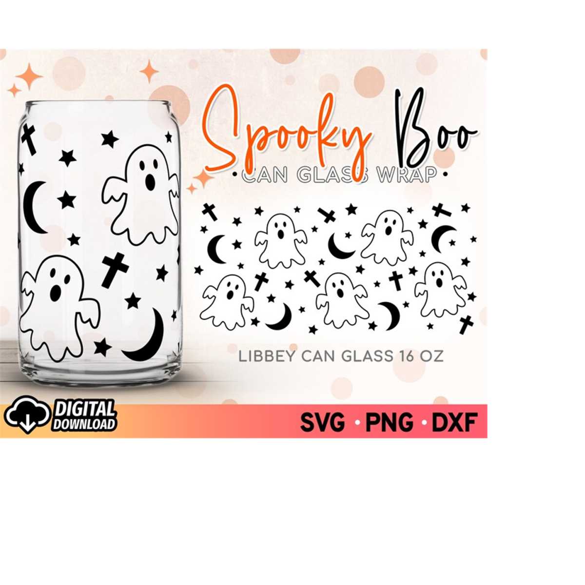Halloween Libby Glass Can SVG Design, Halloween Libbey Svg, | Inspire ...
