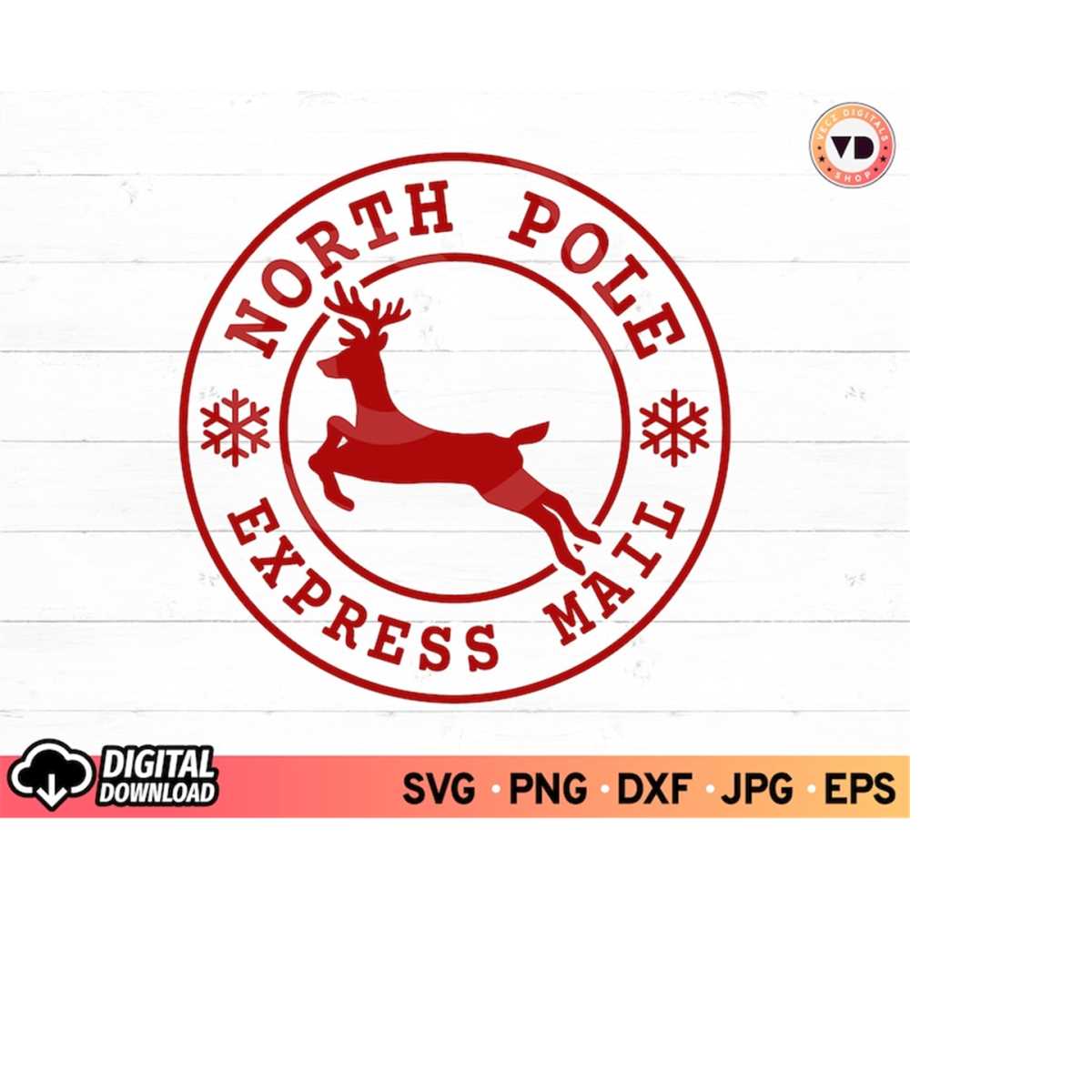 North Pole Express Mail Delivery SVG, Christmas Stamp Svg, N | Inspire ...