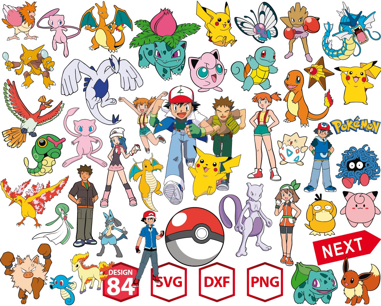 PokemonSvg Bundle, Pokemon Svg, Pikachu Svg, Pokemon Clipart - Inspire ...