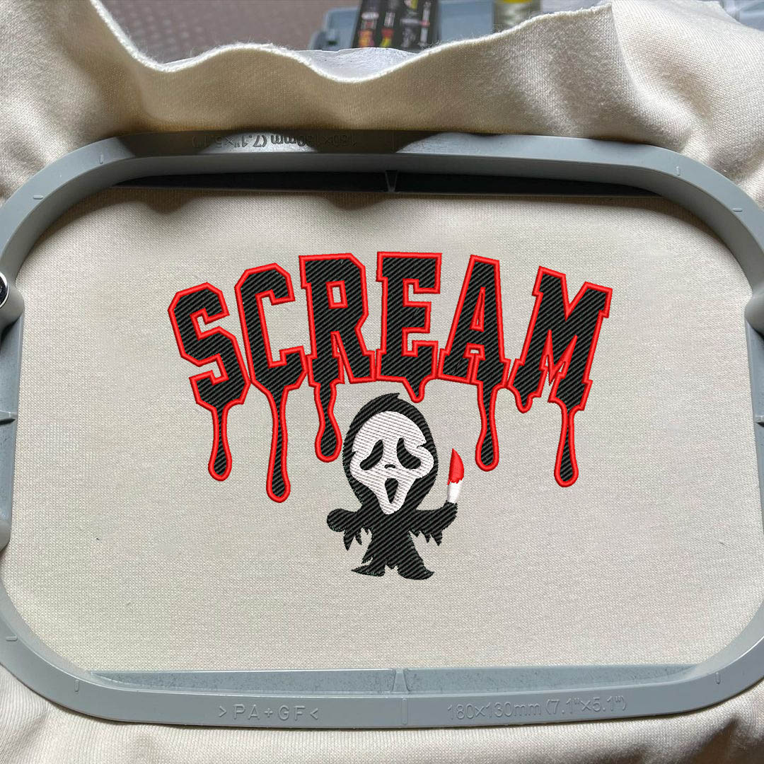 Scream GhoScary Halloween Embroidery Design, Ghost Face Craf | Inspire ...