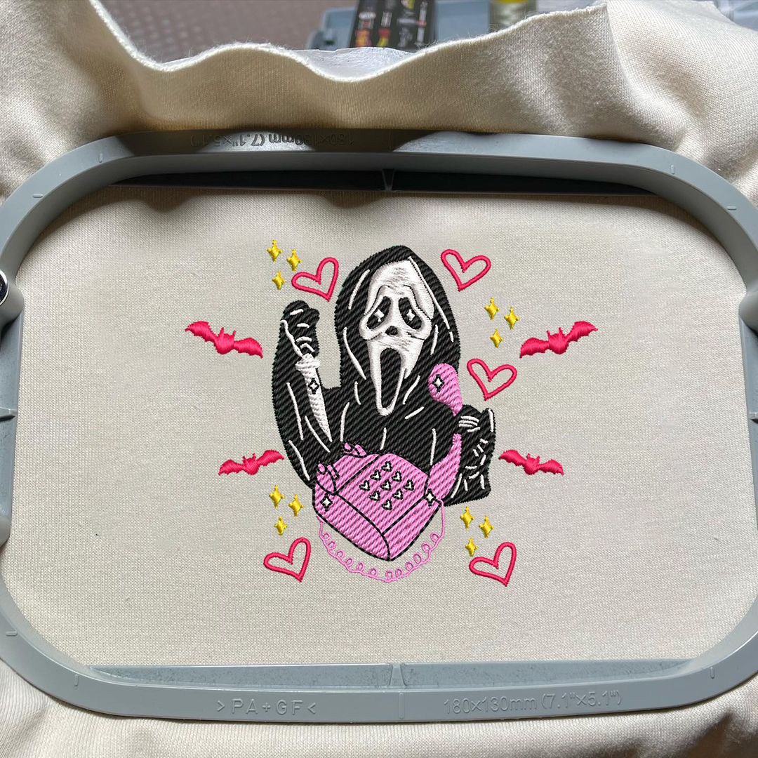 Scream Movie Embroidery Design, Ghost Face Embroidery Design - Inspire ...