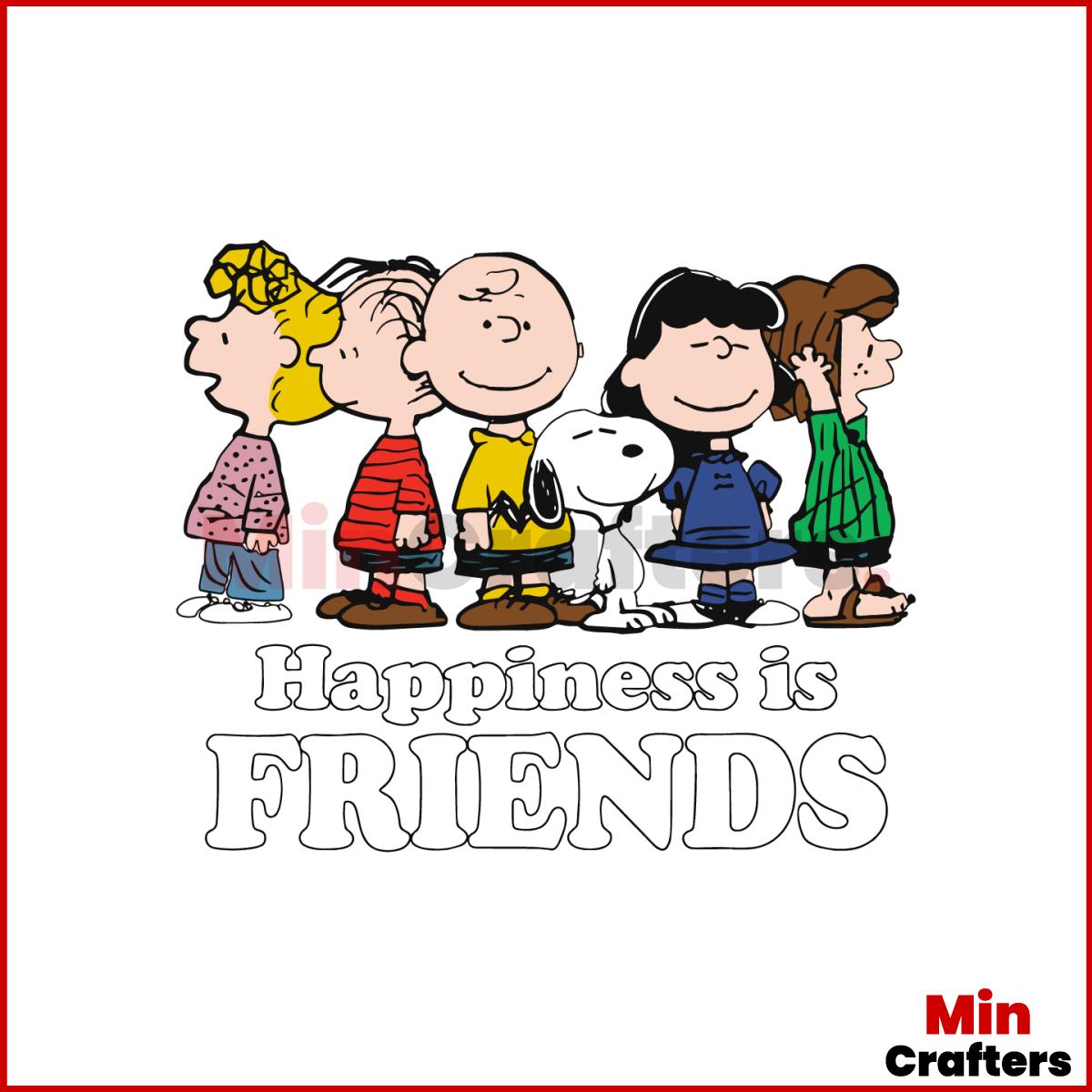 The Peanuts 2D Happiness Is Friend SVG File For Cricut | Inspire Uplift