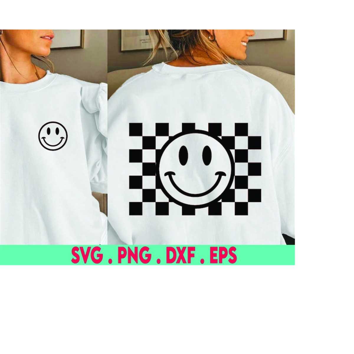 Checkered pattern smiley face svg, Retro happy face svg, Fun | Inspire ...