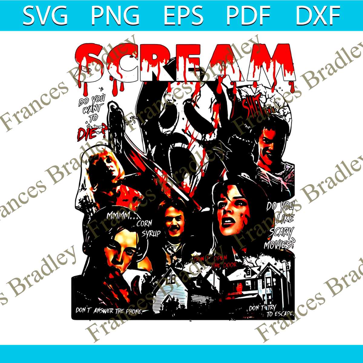 Vintage Scream Ghostface Horror Characters PNG Download | Inspire Uplift