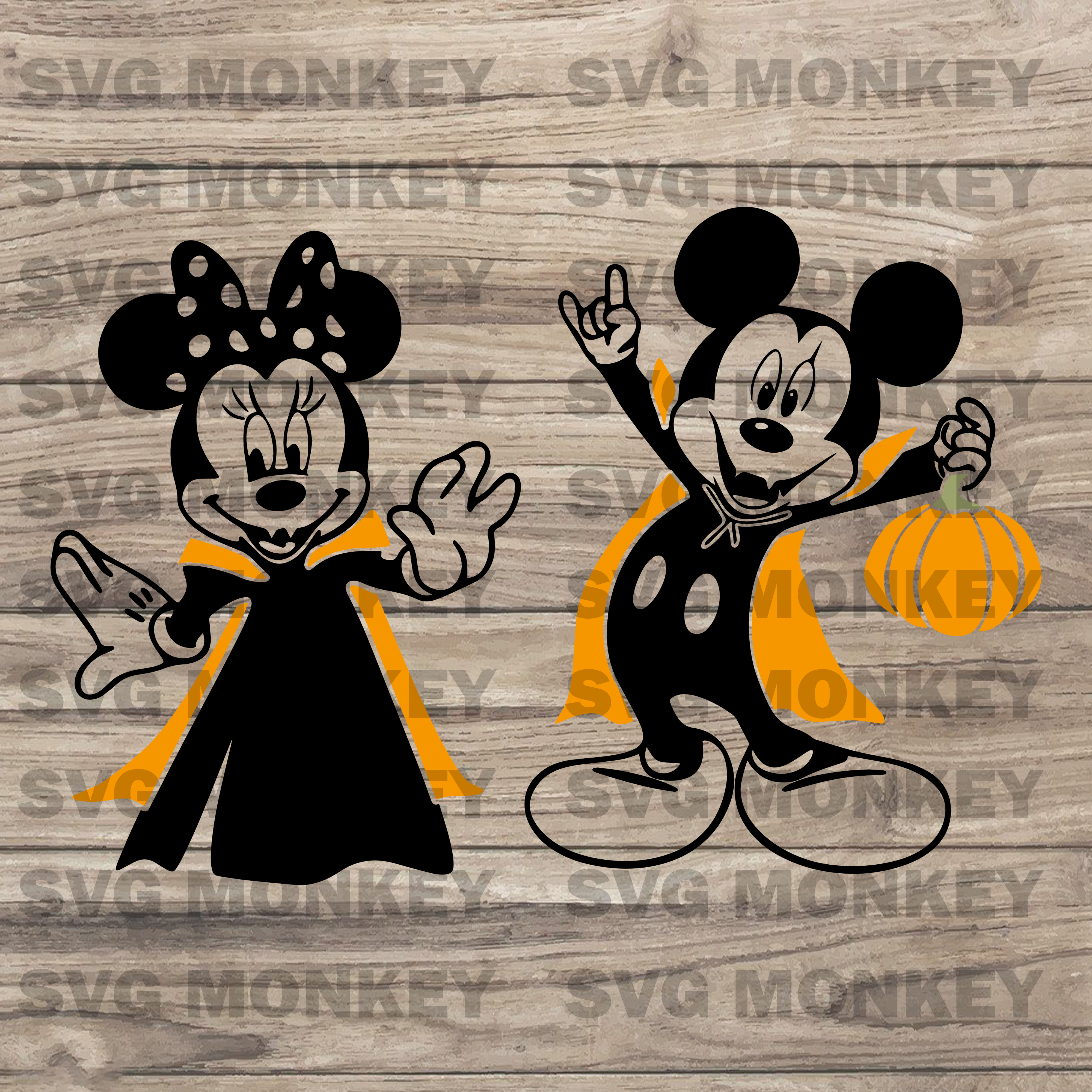 Mickey And Minnie Vampire SVG PNG, Disney Mouse Halloween SV | Inspire ...