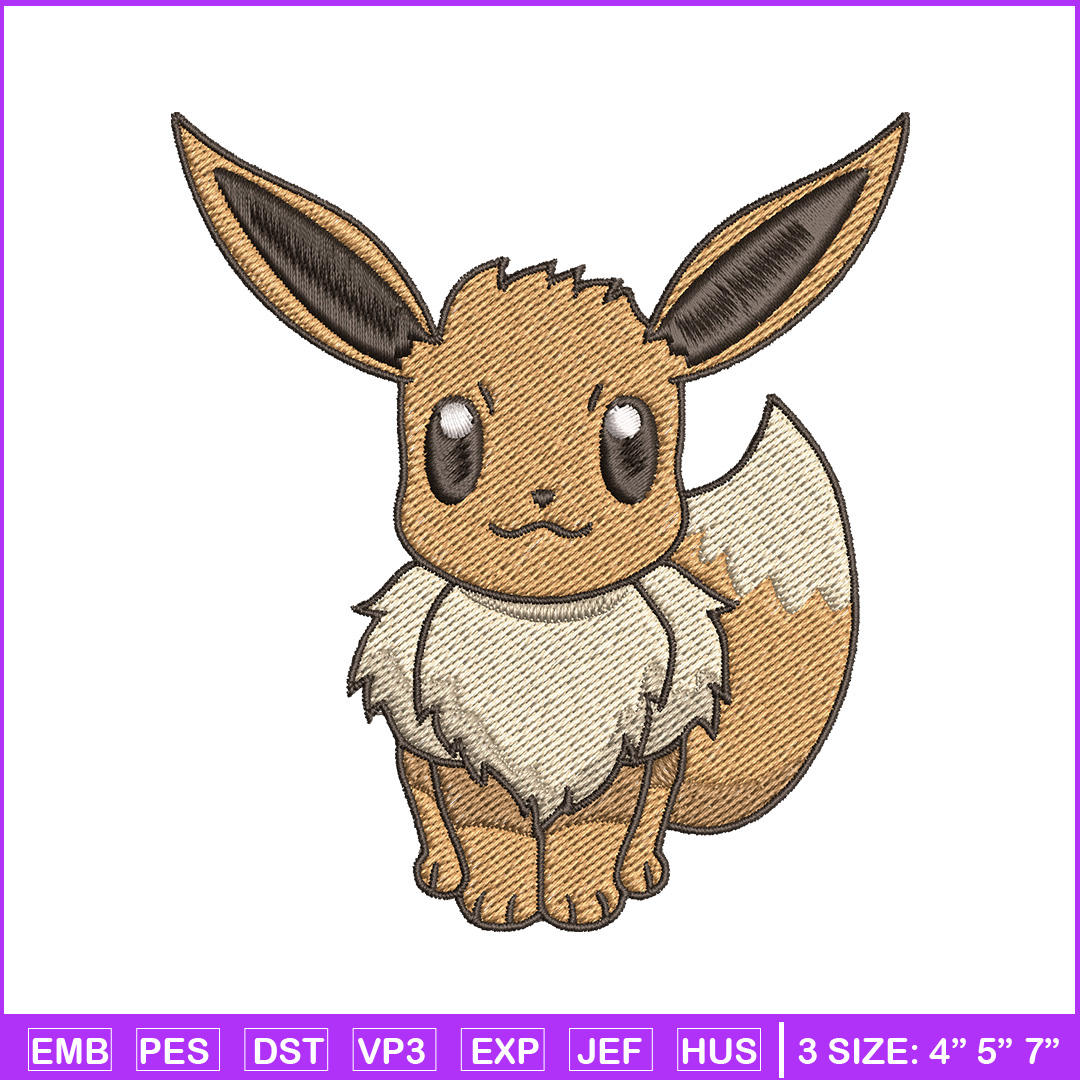 Eevee embroidery design, Pokemon embroidery, Anime design, E - Inspire ...