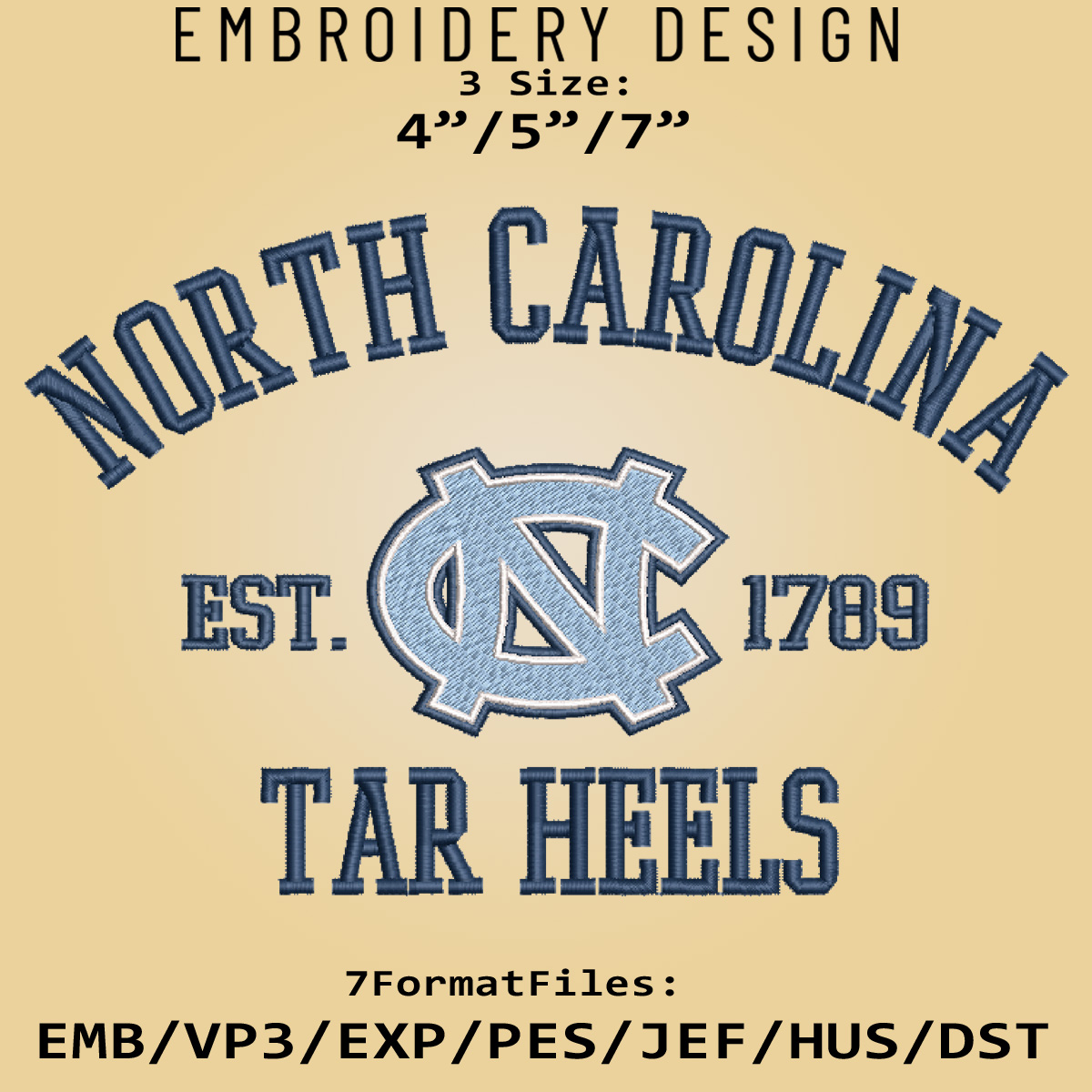 North Carolina Tar Heels embroidery design, NCAA Logo Embroi | Inspire ...