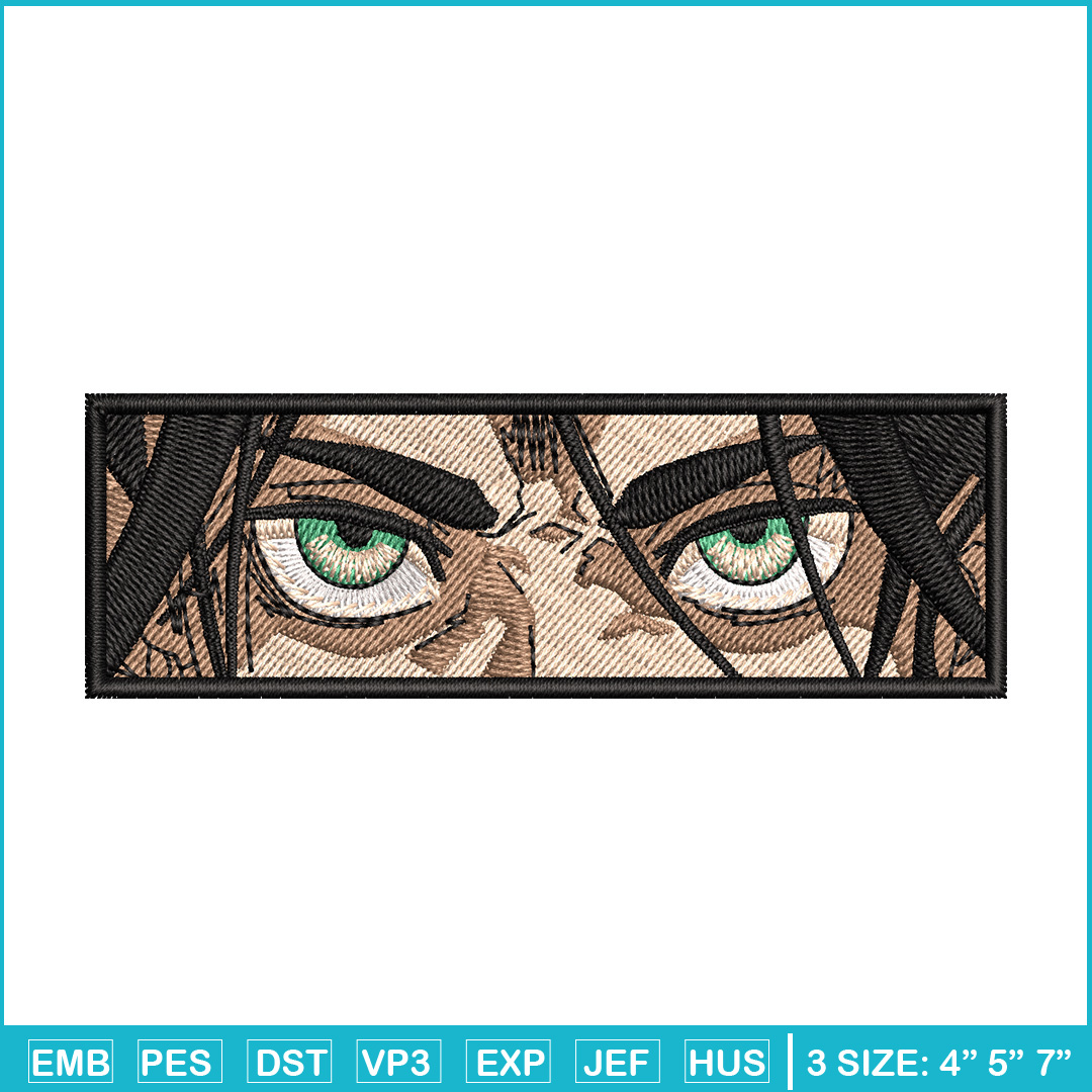 Eren eyes embroidery design, Aot embroidery, Anime design, E | Inspire ...