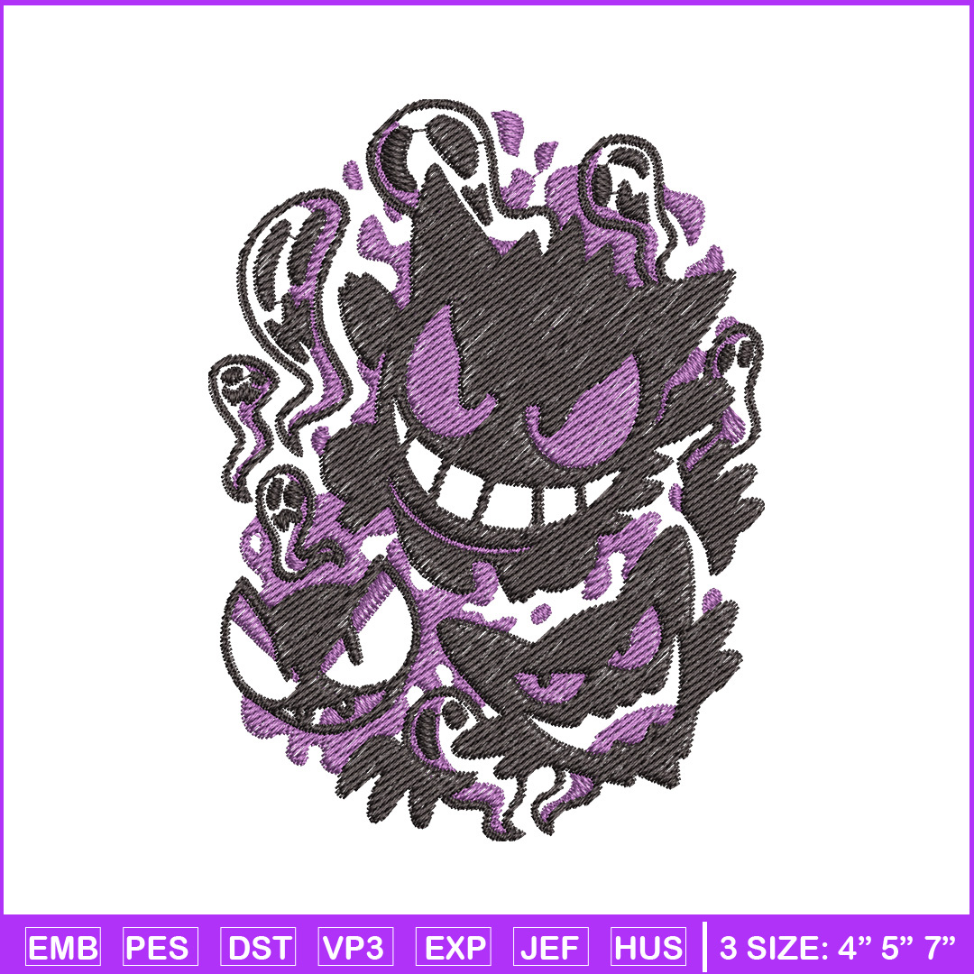 Gengar evolution embroidery design, Pokemon embroidery, Anim | Inspire ...