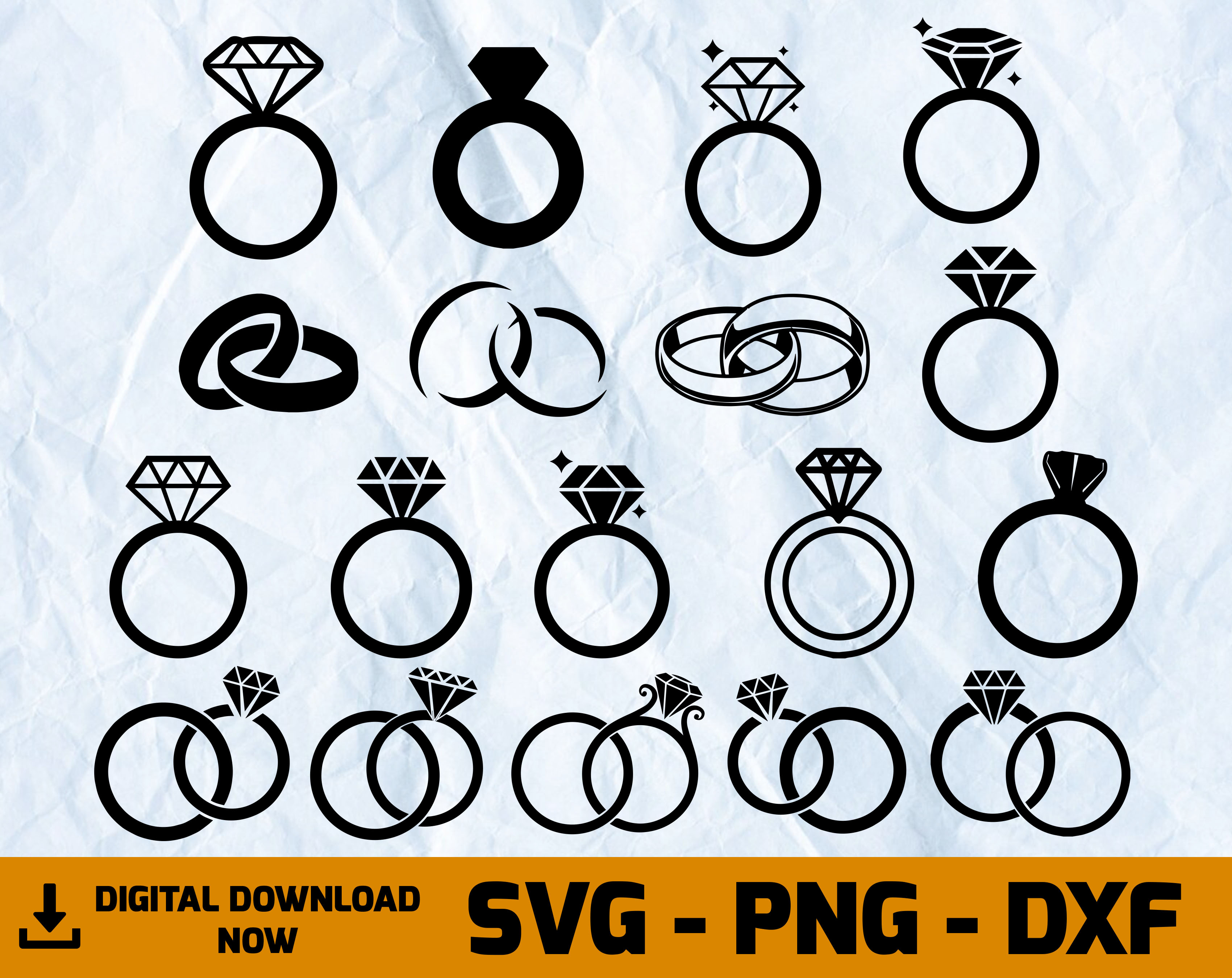 Ring SVG, Couple Ring SVG, Wedding Ring SVG Bundles - Inspire Uplift