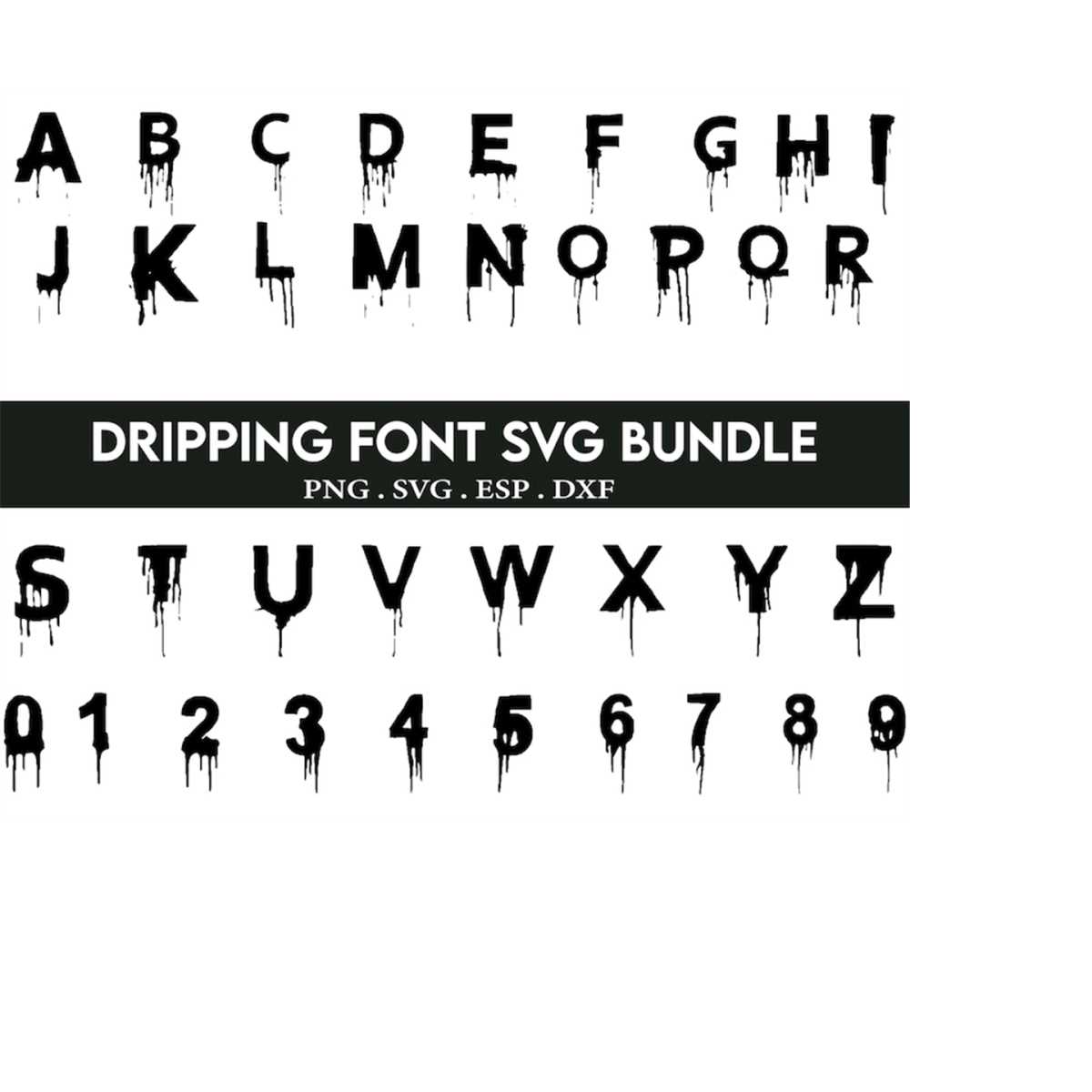 Dripping Font SVG, Dripping Alphabet Svg, Dripping numbers s | Inspire ...