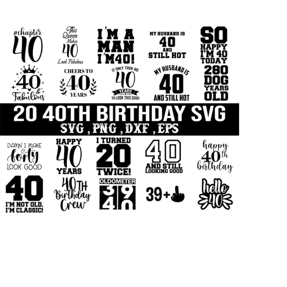 40th birthday svg bundle, 40 years old svg, 40th birthday pn | Inspire Uplift