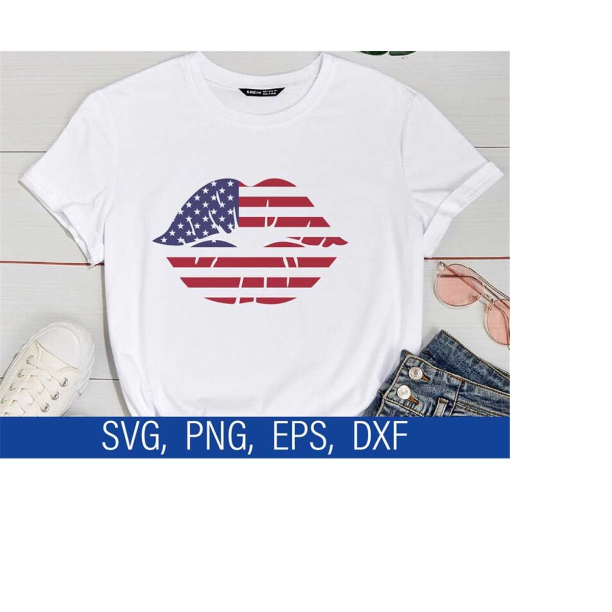 American Flag Lips Svg, Patriotic Svg, 4th of July Svg, Girl | Inspire ...