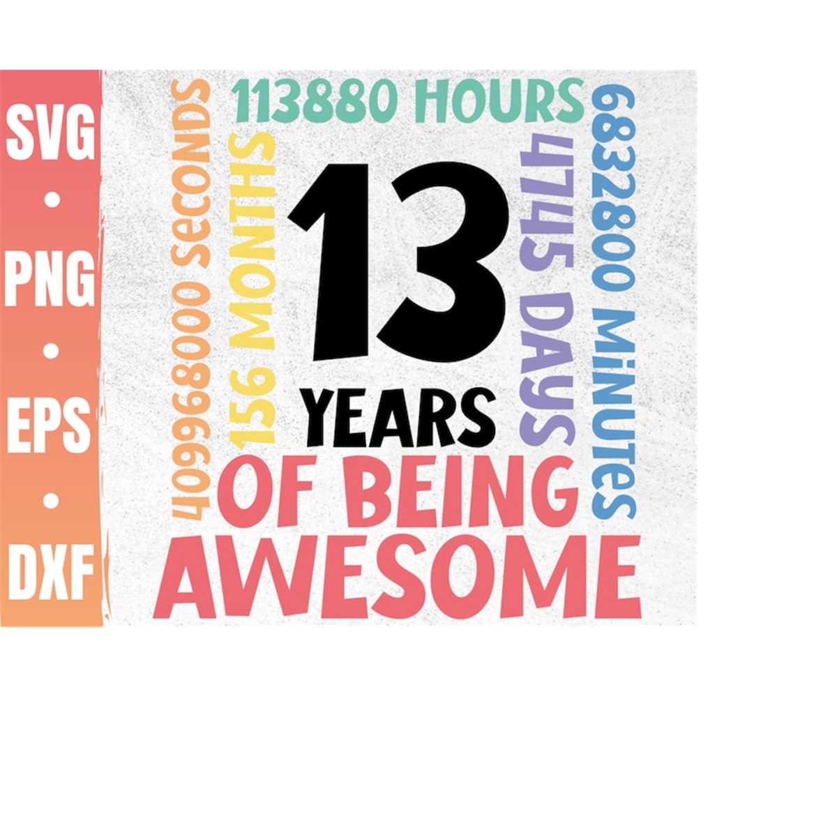 13th Birthday Svg | 13 Years Old Birthday Party Cricut File | Inspire ...