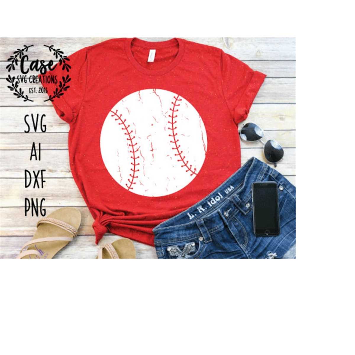 Distressed Baseball SVG Cutting File, Ai, Dxf and Printable | Inspire ...