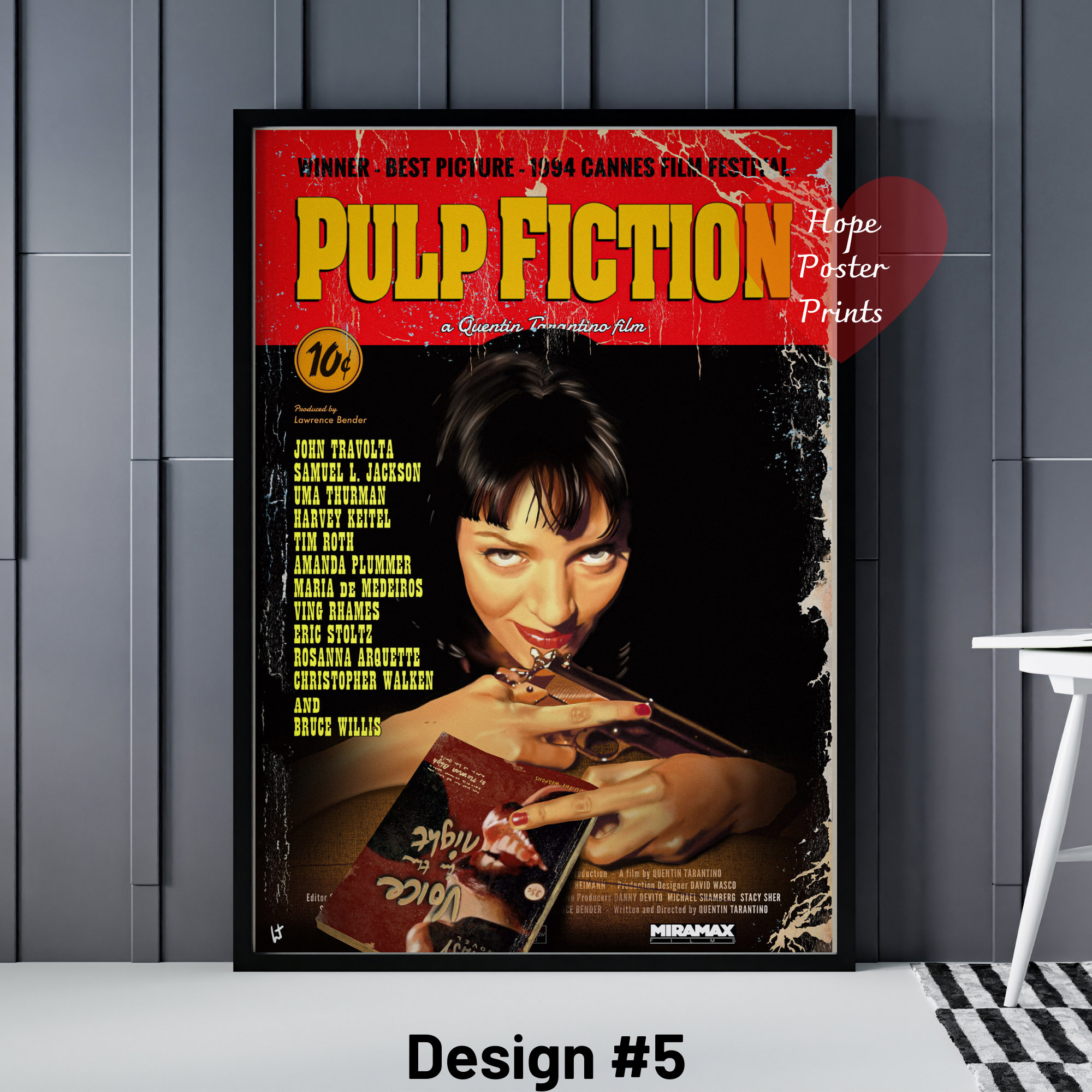 Pulp Fiction 1994 Movie Poster Movie Print, Wall Art, Room D - Inspire ...