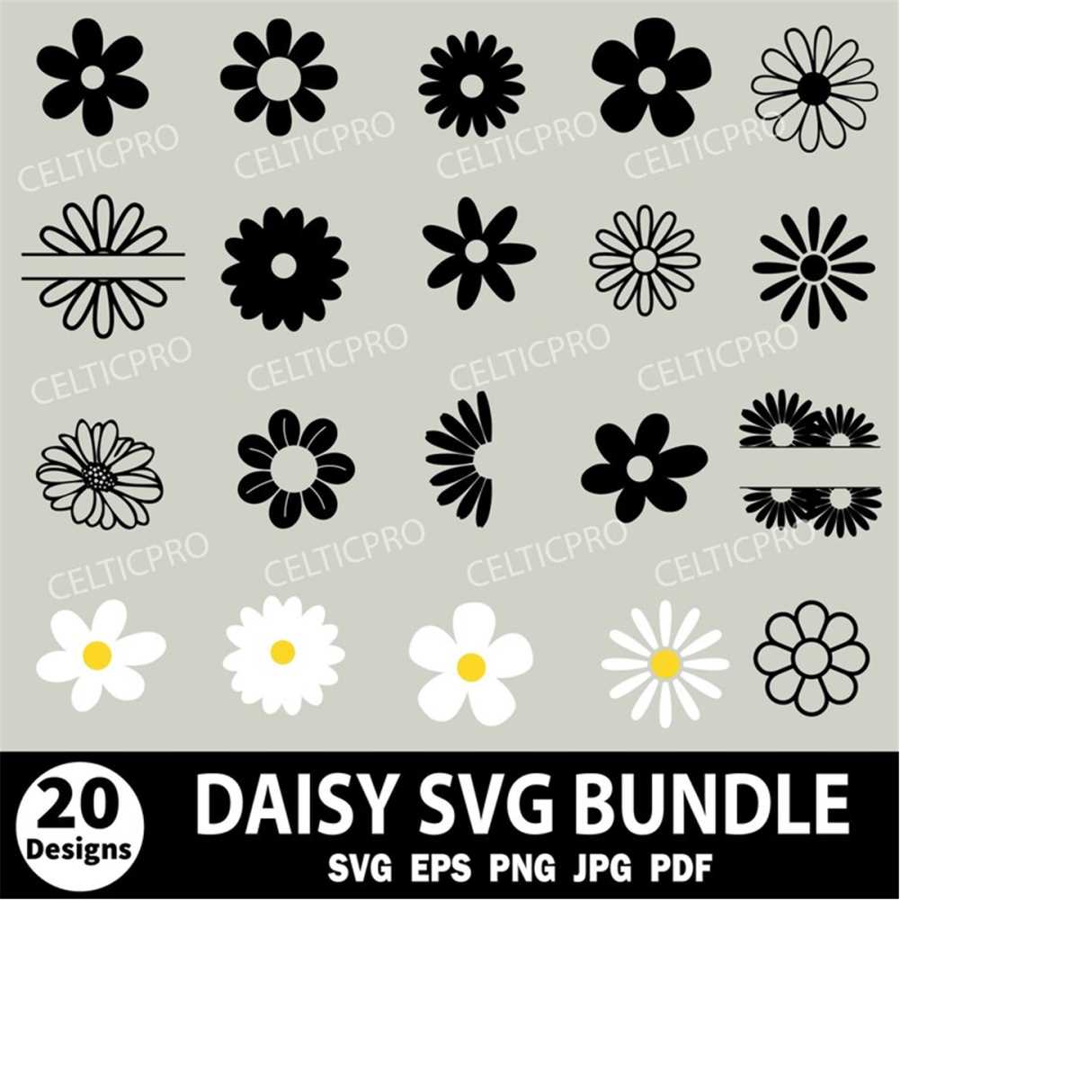 Daisy Svg Bundle, Daisy Flower Svg, Spring Svg, Daisy Silhou | Inspire ...