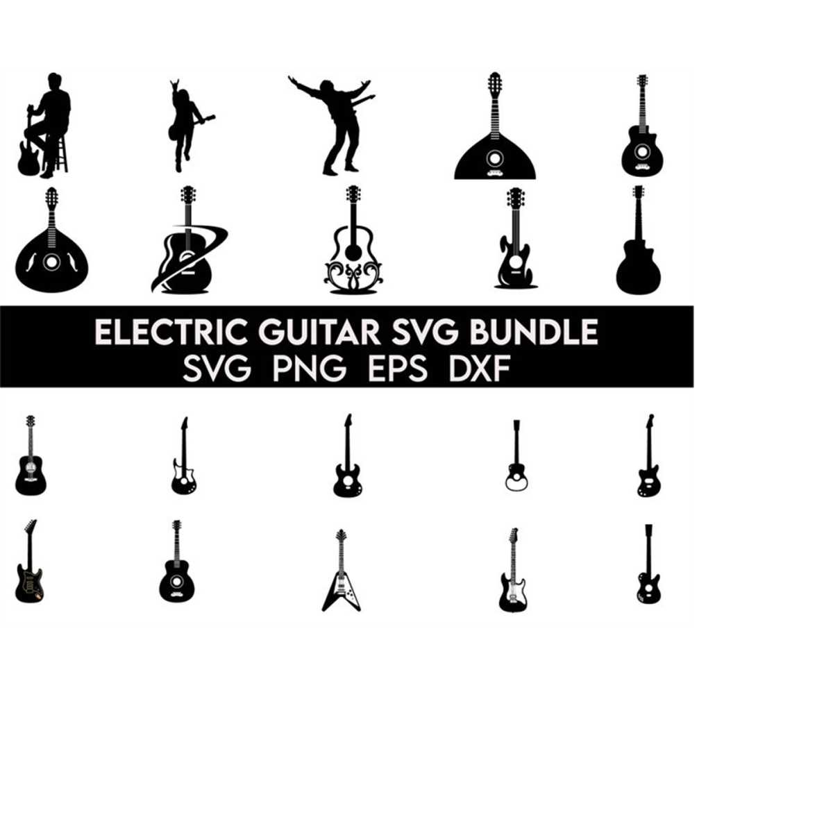 Electric guitar svg bundle, music svg, split monogram svg, g | Inspire ...