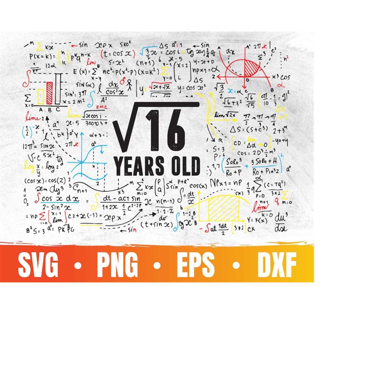 Square Root of 16 | 4th Birthday Svg | 4 Years Old Png | Bir | Inspire ...