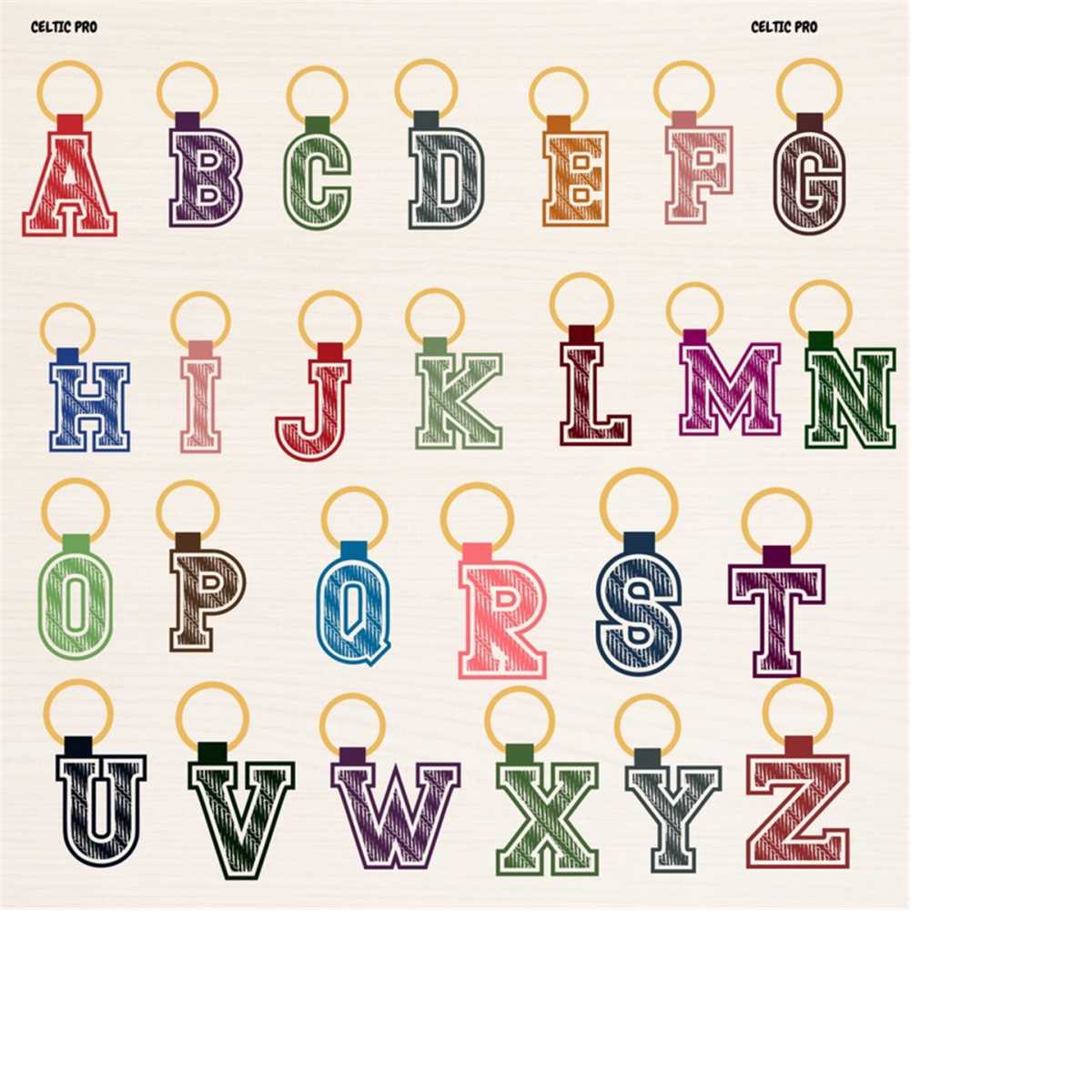 Alphabet Key Fob SVG, All Letter Bag Tag Fob Template ,Gift | Inspire ...