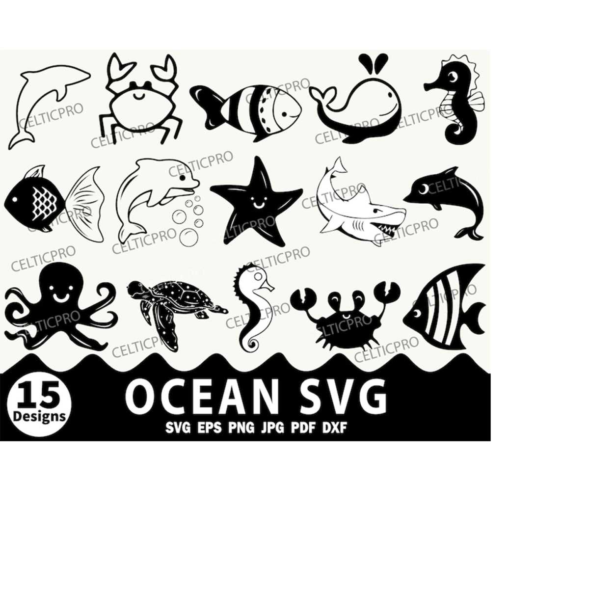 Sea Creatures Svg Bundle, Sea Animals Svg,Cute Sea Creatures | Inspire ...