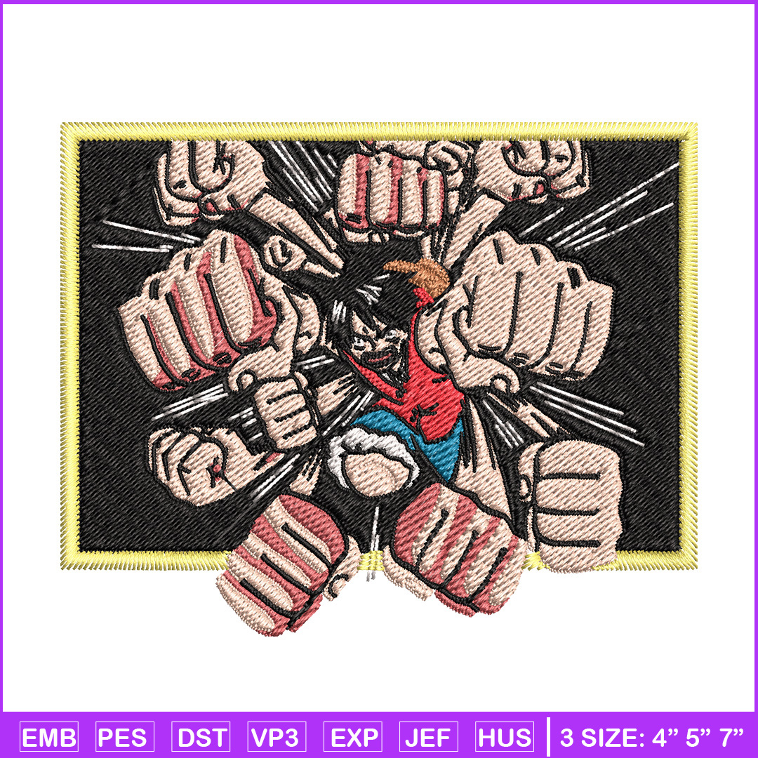 Luffy embroidery design, One piece embroidery, Anime design, | Inspire ...