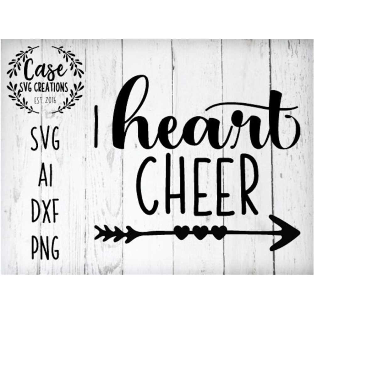 I heart Cheer SVG Cutting File, Ai, Dxf and Printable PNG Fi | Inspire ...