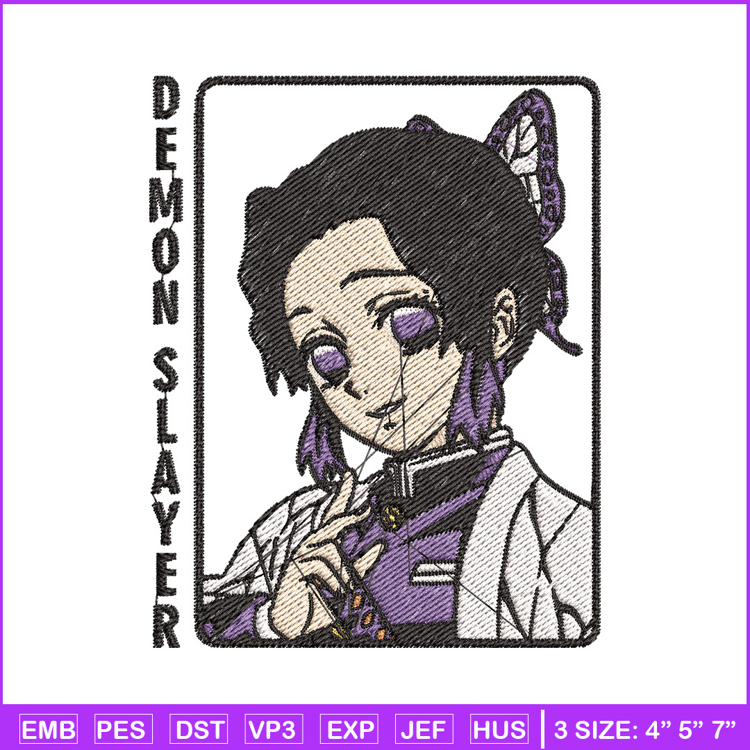 Shinobu frame embroidery design, Shinobu embroidery, Anime d | Inspire ...