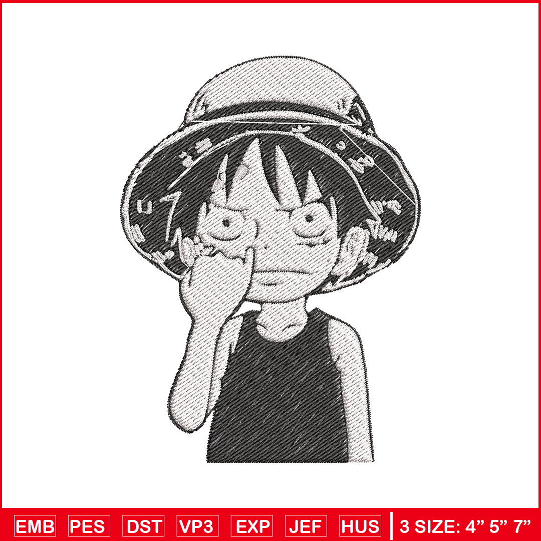 Luffy nose embroidery design, One piece embroidery, Anime de | Inspire ...