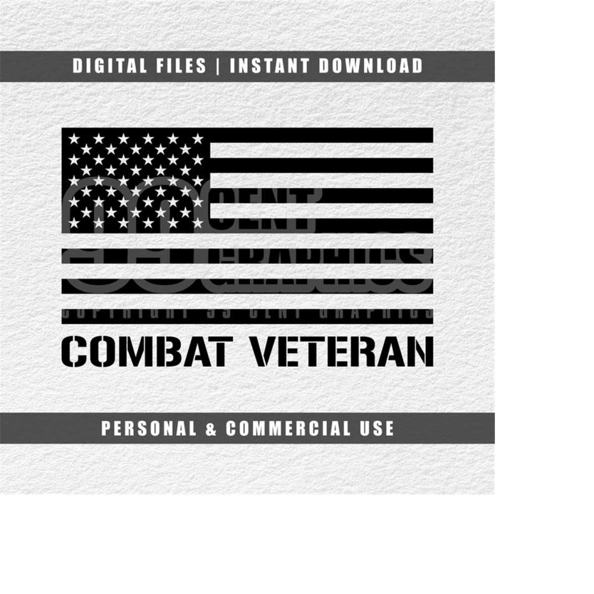 Combat Veteran Svg, American Flag Svg, Veteran Flag Svg, Cri - Inspire ...