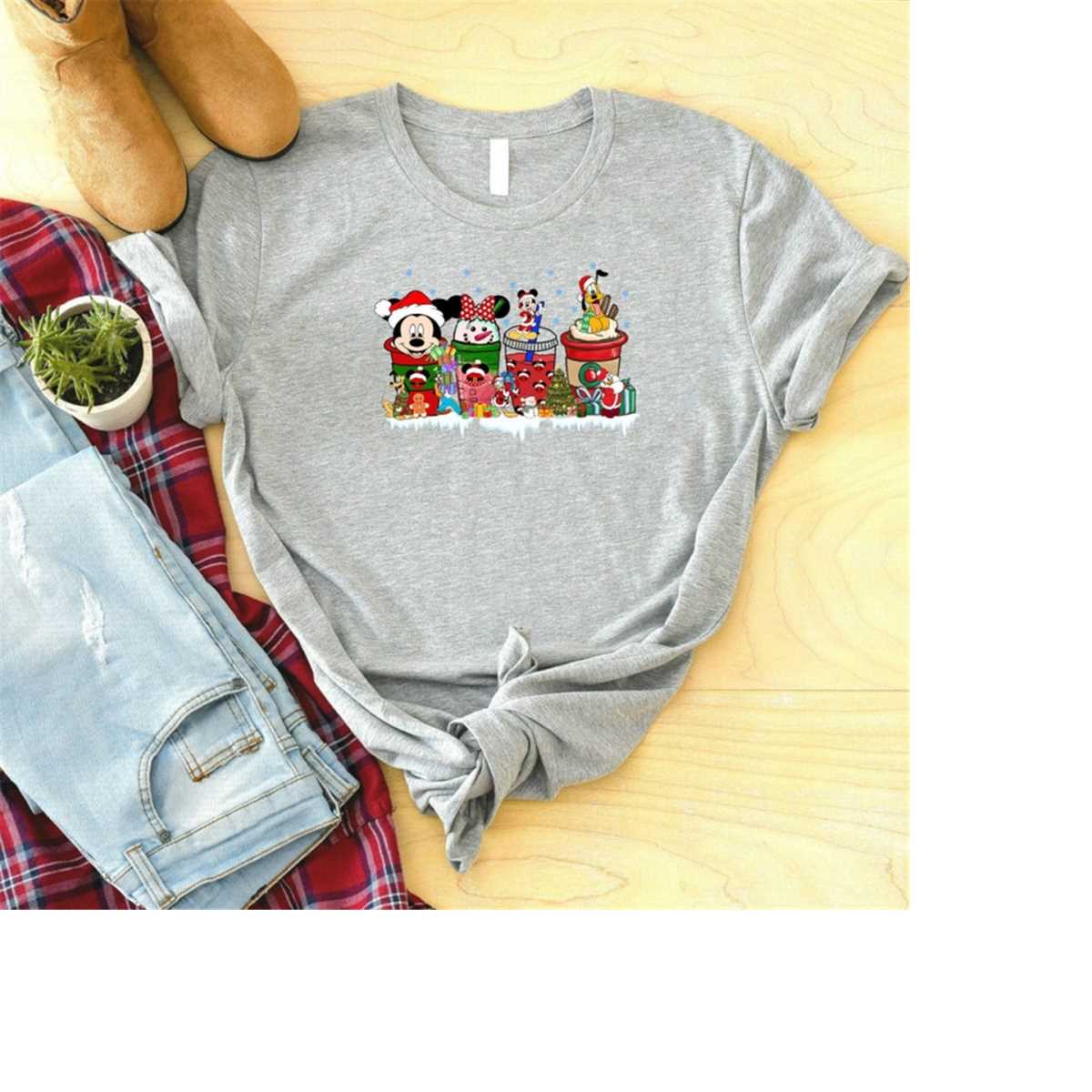 Christmas Coffee Cup Shirt, Disney Characters Shirt, Disney | Inspire ...