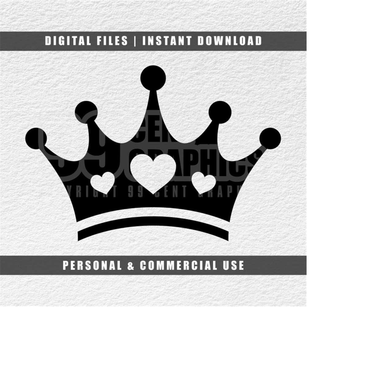 Hearts Crown Svg, Royal Crown Svg, Princ Crown, Cricut Svg, | Inspire ...
