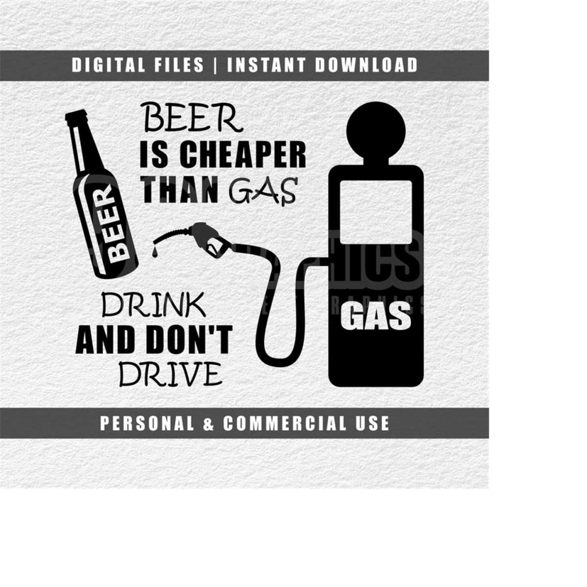 Beer Is Cheaper Than Gas, Gas Svg, Beer Bottle Svg, Beer Svg - Inspire ...