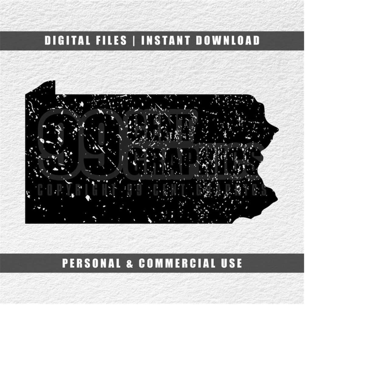 Pennsylvania Svg, United States Svg, Distressed Svg, Cricut - Inspire ...