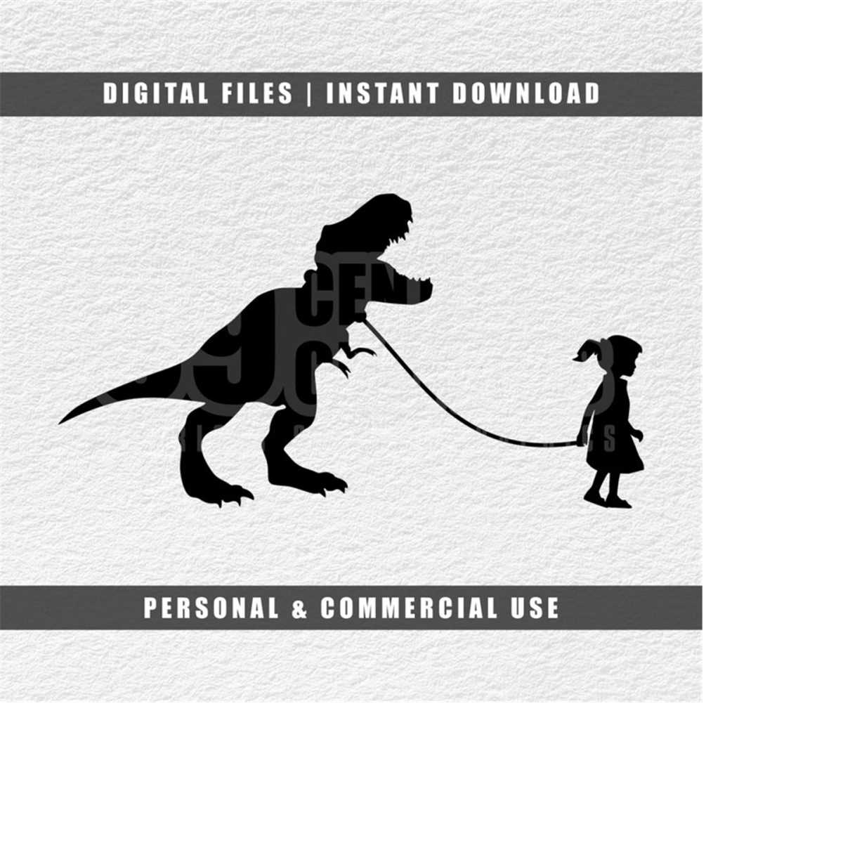 Girl Walking Dinosaur Svg, T-rex Svg, Tyrannosaurus Rex Svg, - Inspire ...