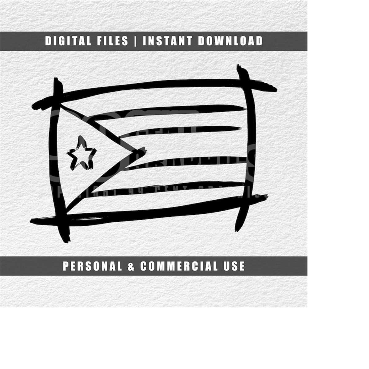 Puerto Rico Flag SVG, hand-drawn Svg, Puerto Rican Svg, Bori - Inspire Uplift