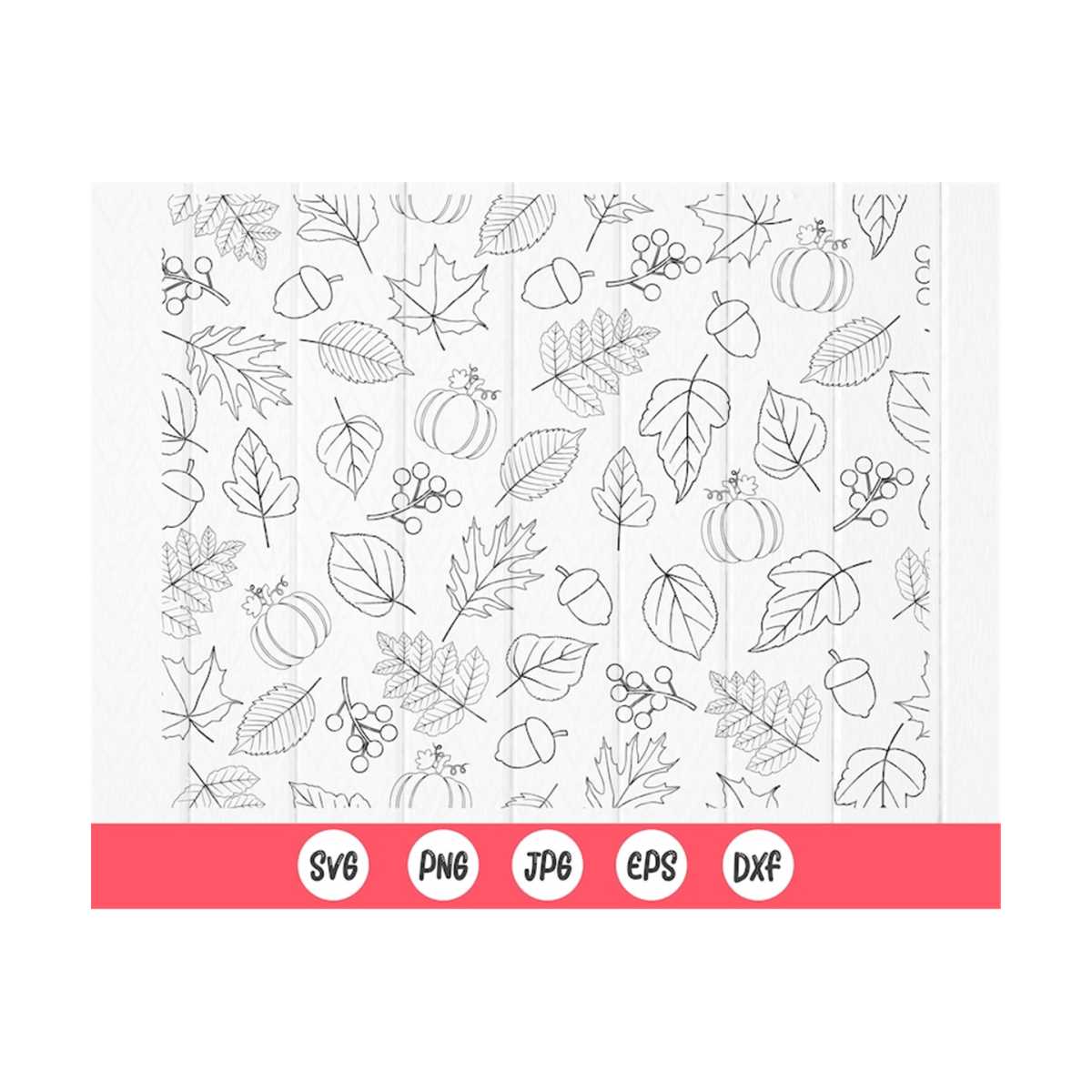 Fall Leaf seamless pattern svg, Autumn Leaves pattern SVG, M - Inspire ...