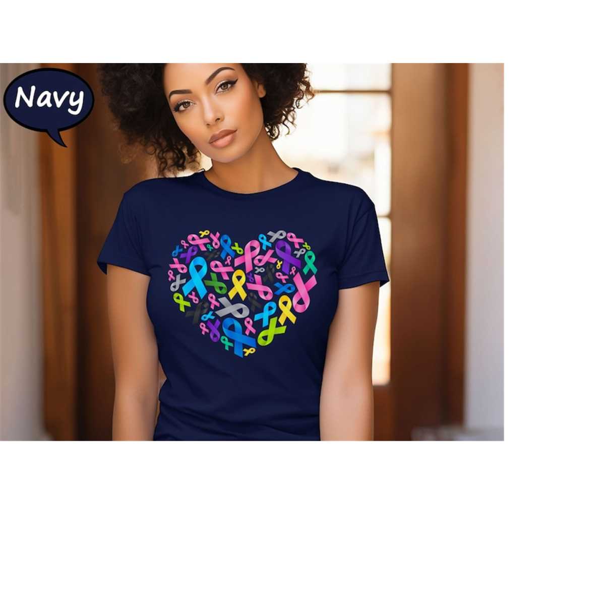 I Carry All Colors in My Heart in Fighting Cancer T-Shirt, F | Inspire ...