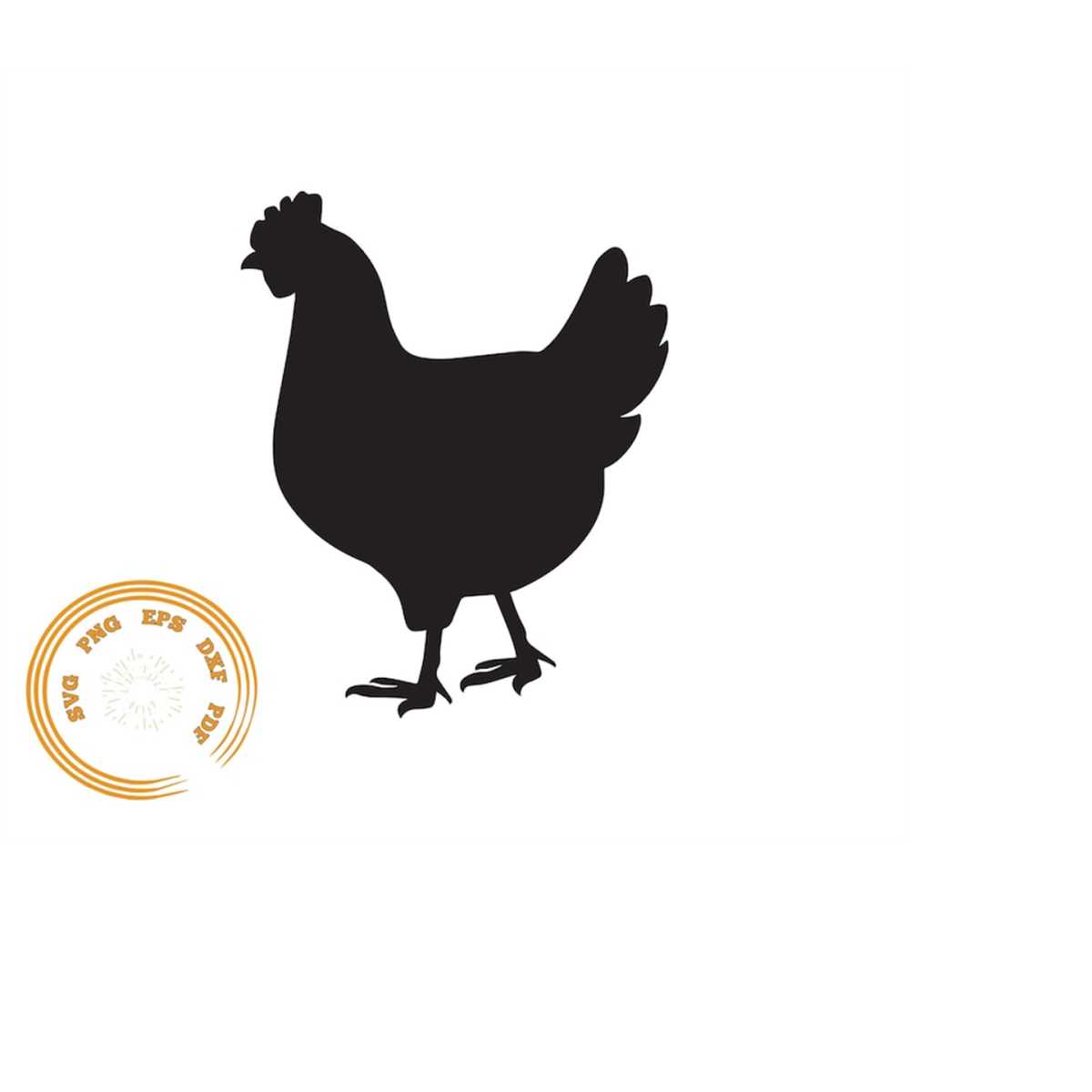 Chicken silhouette, Chicken SVG, Chicken DXF, Chicken Clipar - Inspire ...