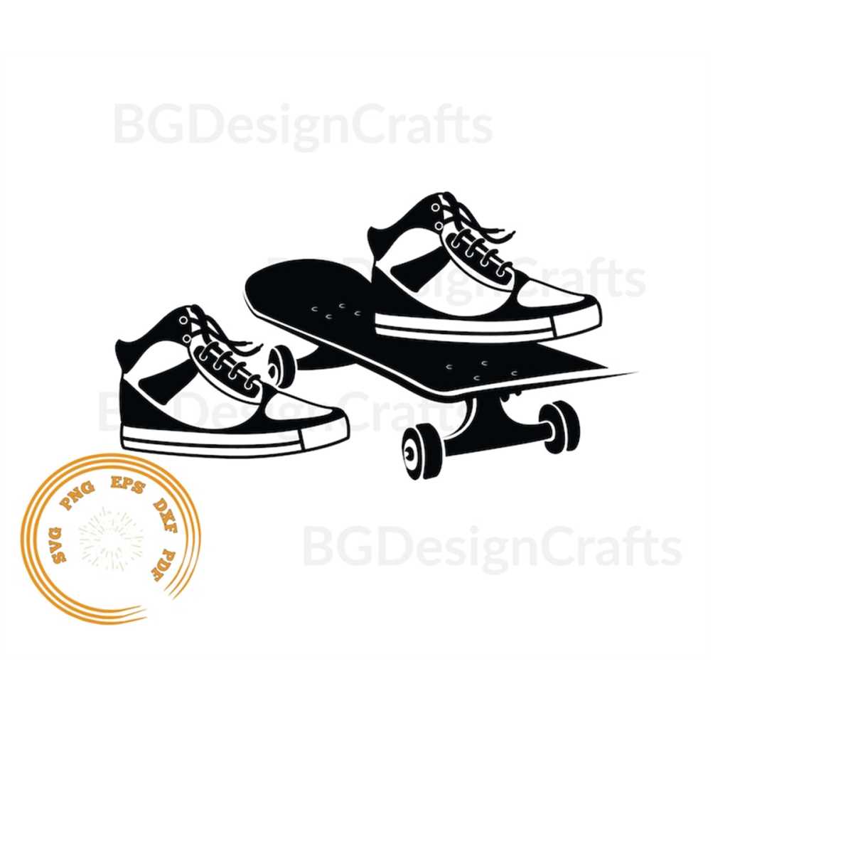 Skateboard and Sneakers svg, Sneakers svg, Skateboard svg, S - Inspire ...